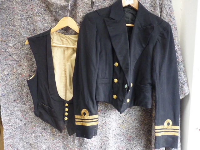 ORIGINAL WW2 BRITISH Royal Navy Officers Mess Dress Jacket & Waistcoat ...