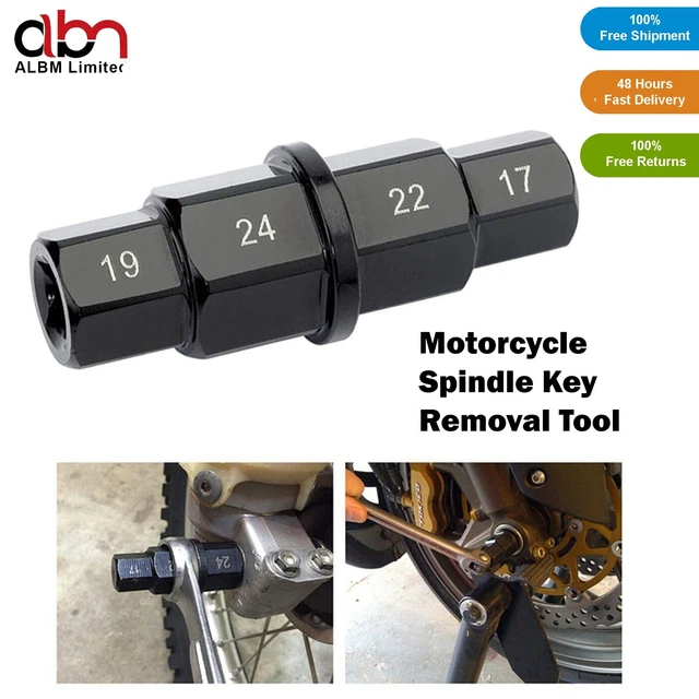 MOTORCYCLE SPINDLE KEY Motorbike Bike Front Wheel Removal Tool 17 19 22 ...