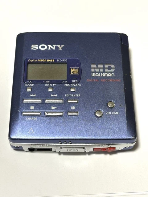 SONY MD WALKMAN Portable MINIDISC Recorder MZ-R55 Operation confirmed ...