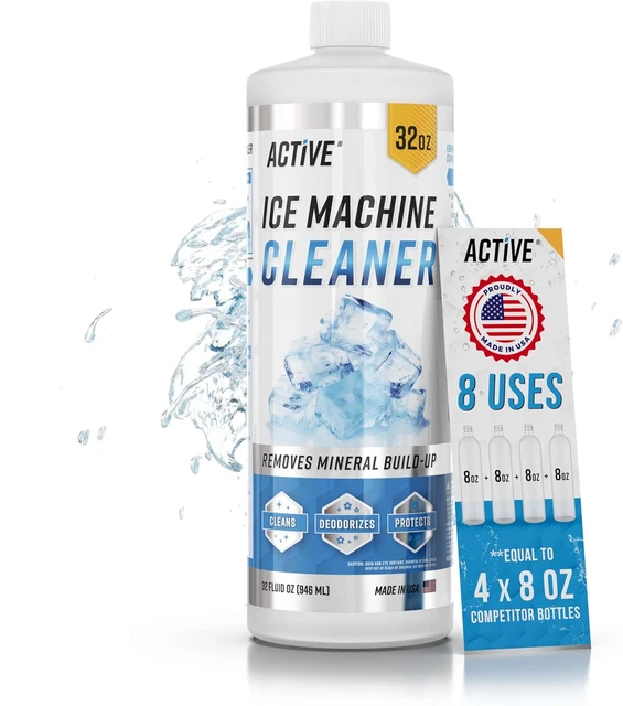 ICE MACHINE CLEANER Maker Descaler - 32 Fl Oz (8 Uses) Nickel Safe Ice ...