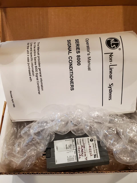 NON-LINEAR SYSTEMS (NLS) MODEL 8000 A12213-120 VAC Signal Conditioner ...