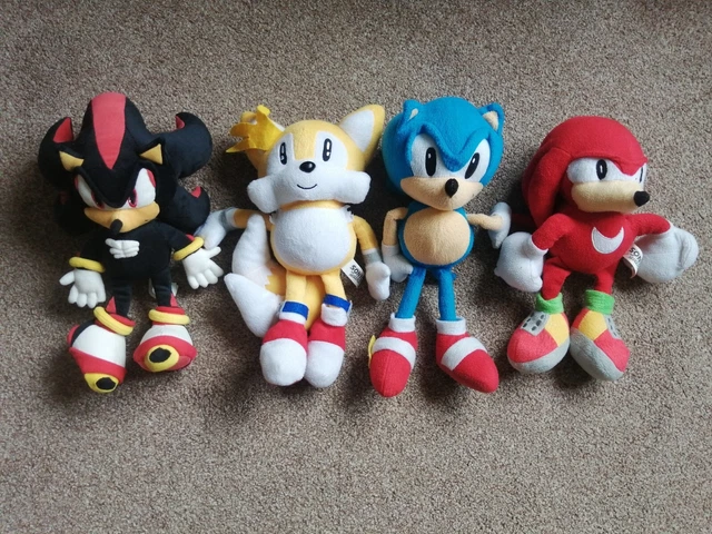 4 X SONIC The Hedgehog Plush.. Tails.. Shadow...knuckles.. 12" approx £ ...