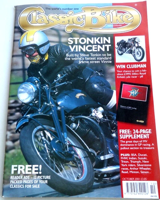 CLASSIC BIKE MAGAZINE Oct 2001 Trackmaster Triumph. Selling Suzukis MV ...