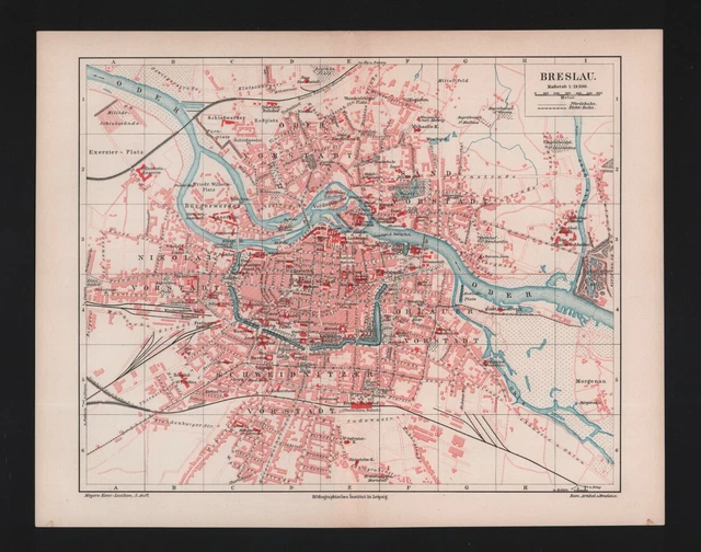 MAPPA DELLA CITTÀ 1893: mappa della città: Breslavia. Polonia EUR 19,99 ...