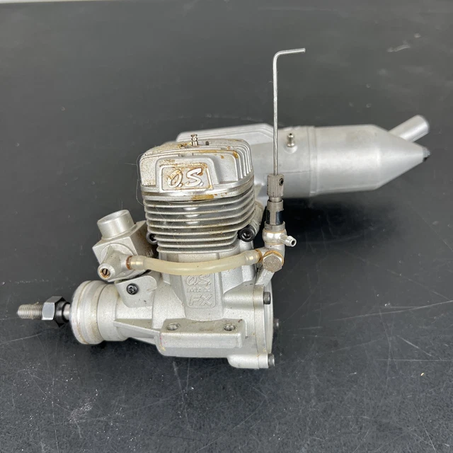 VINTAGE MODEL AIRPLANE RC radio control OS Max FX 91 Muffler Engine Gas ...