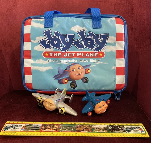 VINTAGE 2002 JAY Jay Jet Plane Vinyl Toy Carry Case Plus 2 Bonus Toy ...