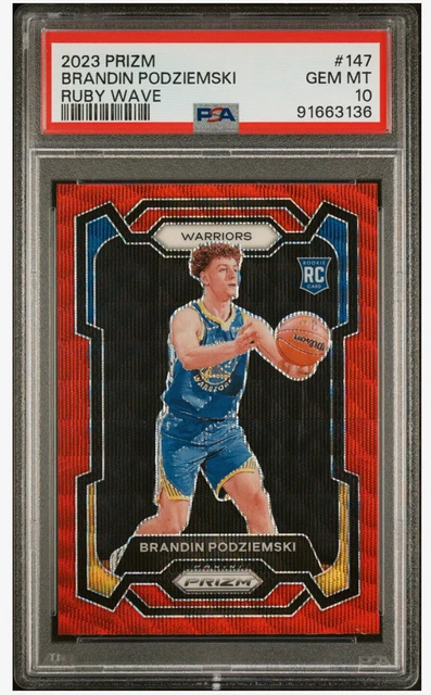2023-24 PANINI PRIZM Brandin Podziemski Ruby Wave Prizm RC Rookie PSA 10 gemme EUR 9,66 ...