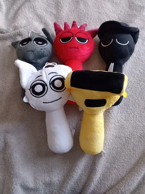 SPRUNKI ROBLOX SOFT Toy teddy Plushie Bundle Grey Black White Red ...