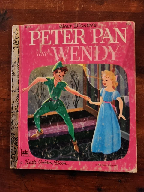 VINTAGE 1975 WALT Disney's Peter Pan and Wendy Little Golden Book 169 ...