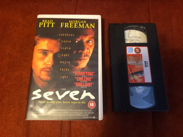 SEVEN (SE7EN) BIG Box Ex-Rental VHS Tape - 1995 Morgan Freeman, Brad ...