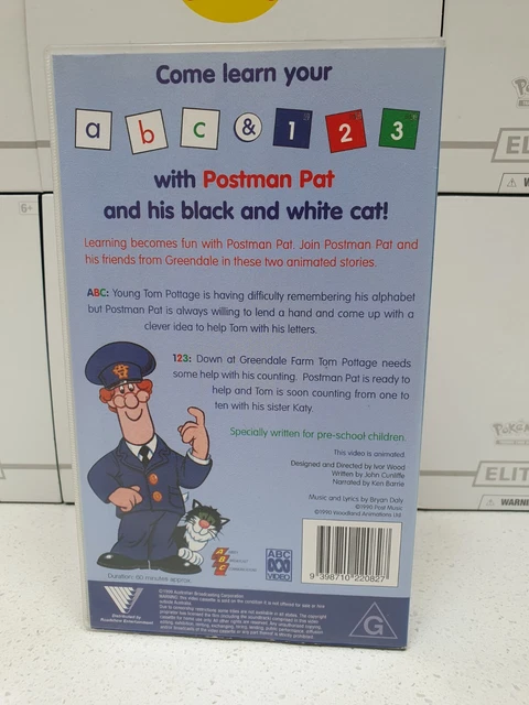 POSTMAN PAT VHS RARE 2 on One Video ABC & 123 Video tape 1990 ABC £14. ...