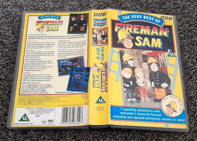 THE VERY BEST Of Fireman Sam Bbc Video 7 Adventures Pal Vhs Video Kids ...