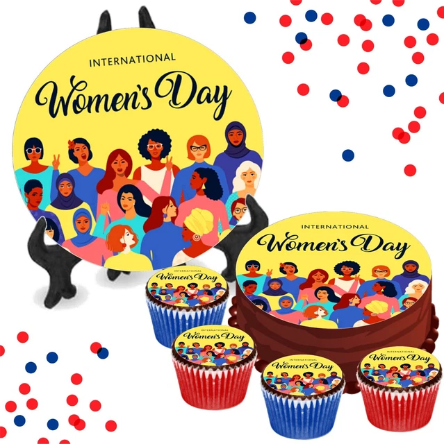 INTERNATIONAL WOMENS DAY Edible Cake/Cupcake Toppers 8 Inch Wafer Icing ...