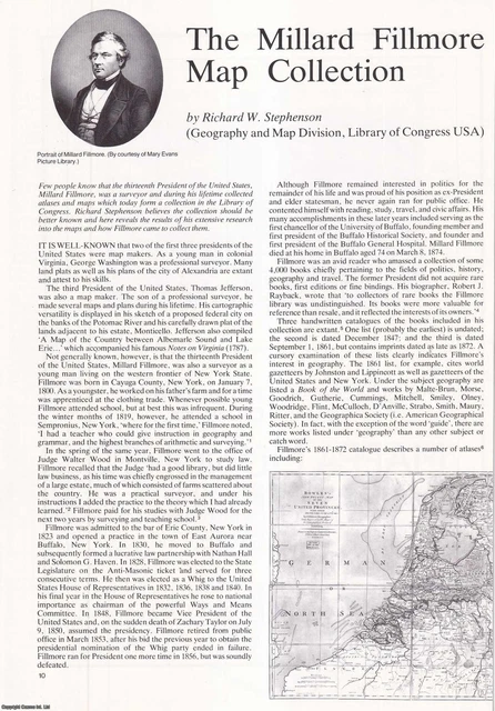 THE MILLARD FILLMORE Map Collection In The Library Of Congress Usa. An ...