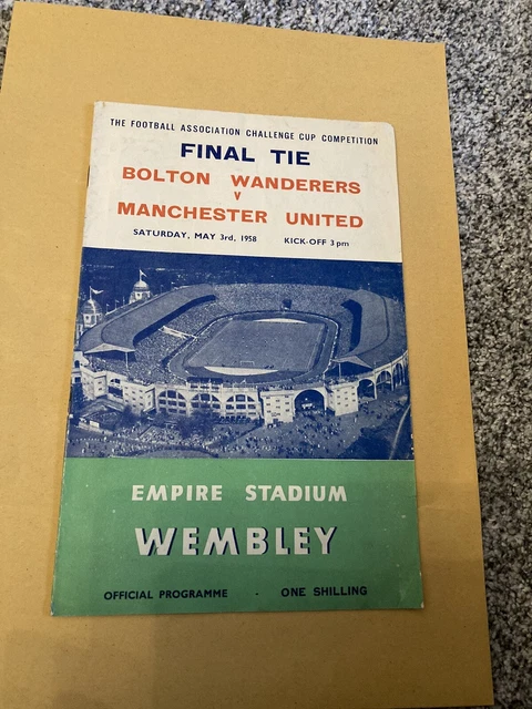 BOLTON V MAN Utd 1958 FA Cup Final Programme. £10.00 - PicClick UK