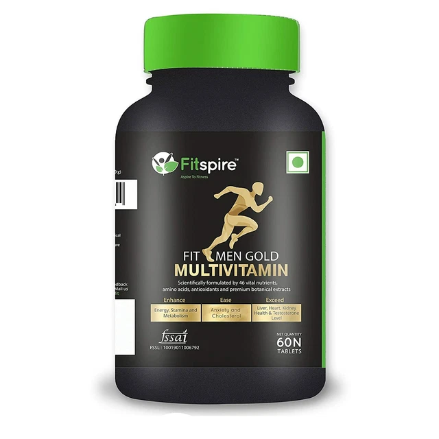 FITSPIRE FIT GOLD Men Multivitamin Tablets 46 Vital Nutrition- 60 ...