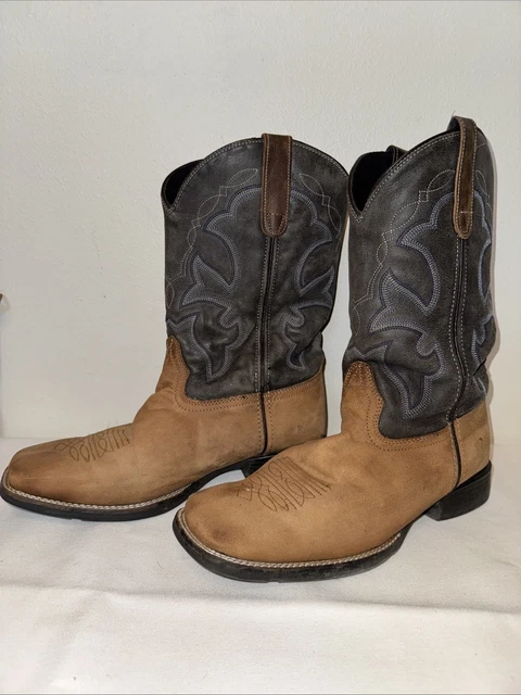 ROPER AINSLEY EMBROIDERED Square Toe Cowboy Mens Boot Brown Boots SZ 10 ...
