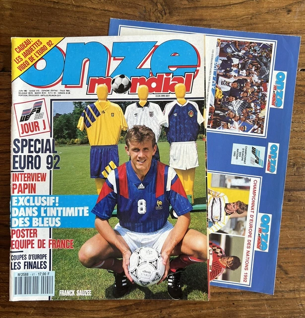 ONZE MONDIAL #41 Juin 1992 - Complet fiches poster - Spécial EURO 92 Éq ...