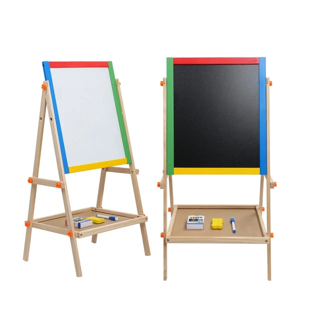 2 IN 1 Double Sided Writing Board for Kids Adjustable Blackboard ...