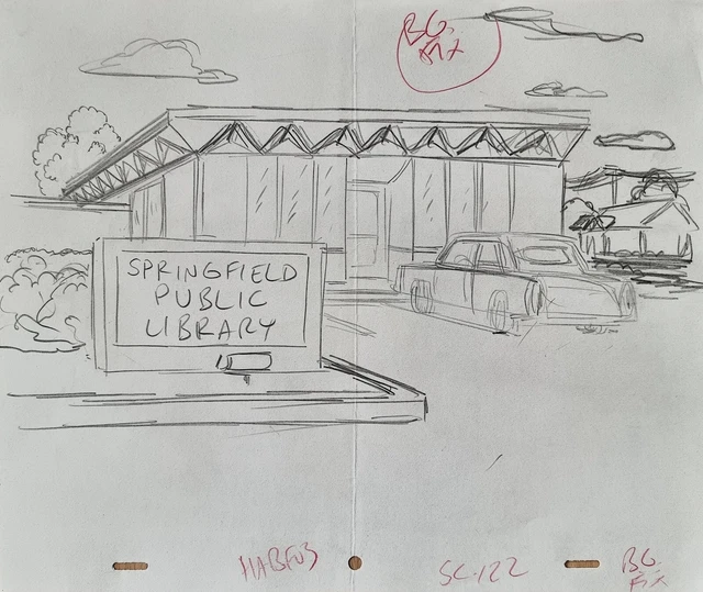 RARE SIMPSONS TV Show Original Background Animation Art Cel Drawing ...