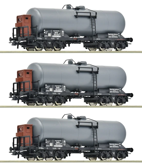 SPUR H0 ROCO 6600062 - 3-tlg. Set: Kesselwagen, DRG Neu OVP EUR 119,90 - PicClick DE