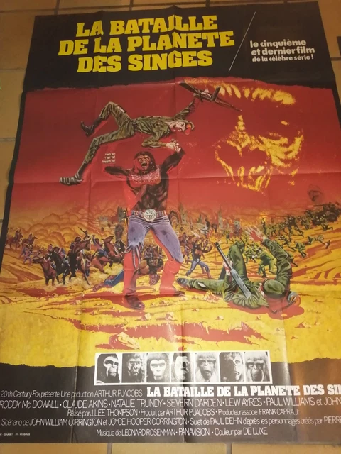 ANCIENNE AFFICHE CINÉMA La Bataille de la Planète des Singes 120/160 ... ANCIENNE AFFICHE CINÉMA La Bataille de la Planète des Singes 120/160 ...