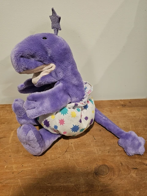 VINTAGE GUND ZWIBBLE Dibble Purple Dinosaur Alien 14” With Diaper Plush ...
