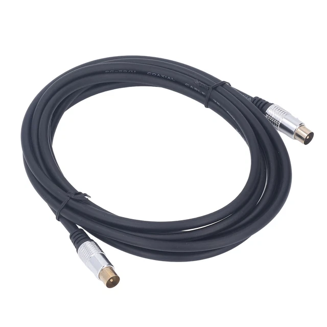 COAXIAL CABLE 10FT Triple Shielded 9.5mm Male To Male RG59U Coax TV ...