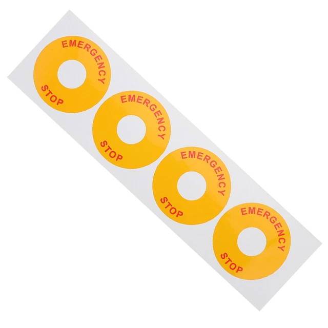 STICKER LABEL EMERGENCY Sign Equipment Warning Stop Decal Decals £6.25 ...