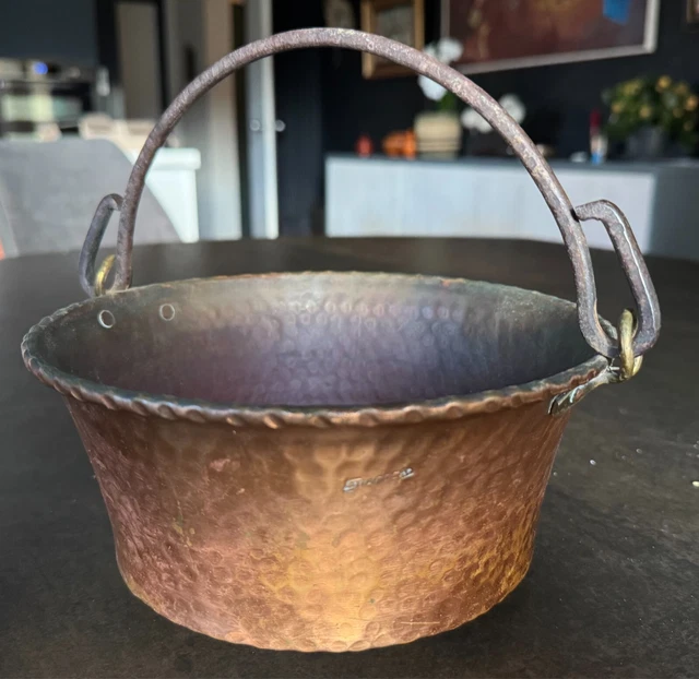 PETIT CHAUDRON EN cuivre vintage déco jardinière (Goardère) : D 20 cm ...