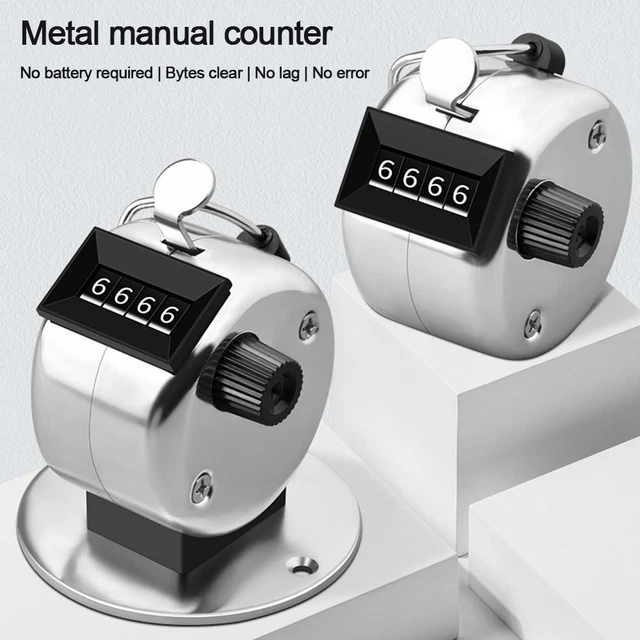 4 DIGIT NUMBER Mechanical Counter Hand Held Counting Clicker Golf EUR 5 ...