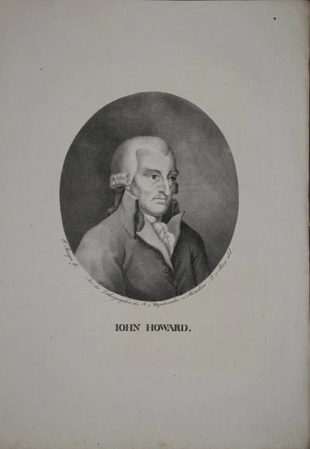 PORTRAIT LITHOGRAPHIE DE John Howard (1726-1790) Environ 1825 EUR 76,40 ...