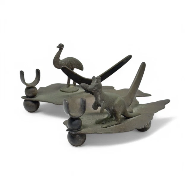 &ANTIQUE AUSTRALIAN EMU Kangaroo Pen Holder, EPNS, Vintage Australiana ...