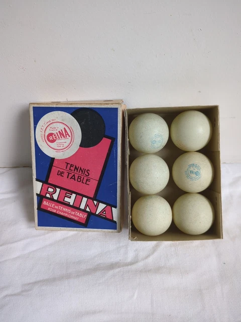 RARE BOÎTE BALLES Tennis Table REINA Ancien Ping Pong Ancienne Vintage ...