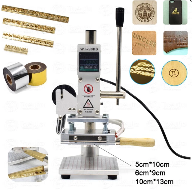 DIGITAL HOT FOIL Stamping Machine T-Slot Brass Mold Logo Leather PU ...