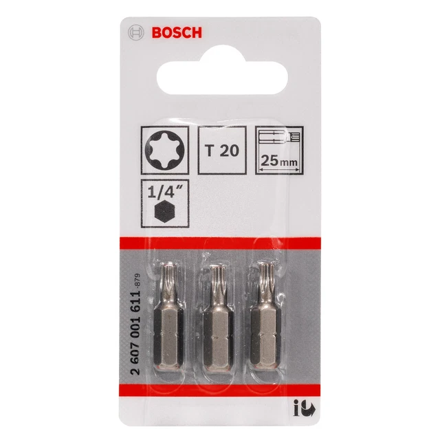 BOSCH EXTRA DUR T20 Tournevis Torx Mèche 25mm 3 Paquet S2 Acier ...