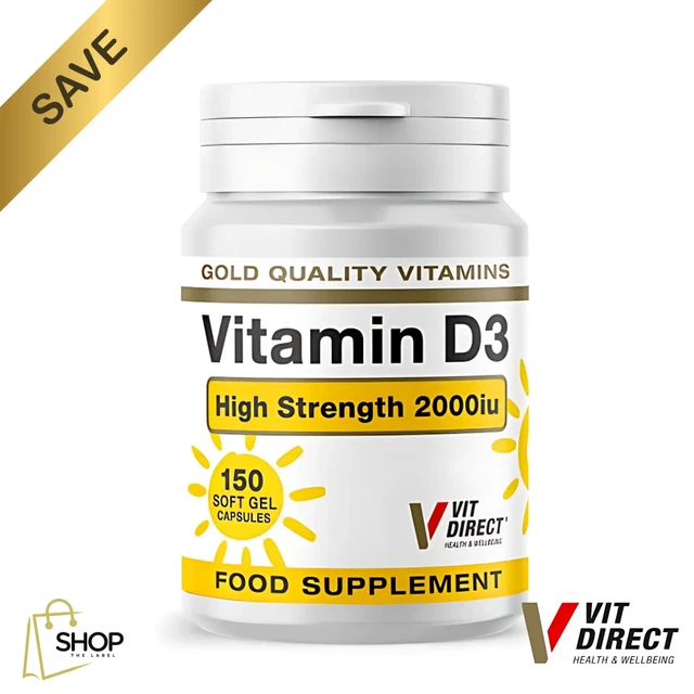 VIT DIRECT HIGH Strength Vitamin D3 Soft Gels Energy Bones Brain Heart ...