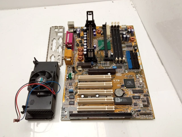 ASUS K7M SLOT A SDRAM ATX AGP Motherboard With I/O Shield & AMD Athlon ...