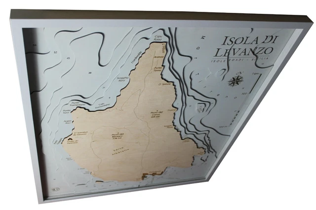 ISOLA DI LEVANZO Mappa Cartina 3D Quadro Moderno Map Chart | www ...