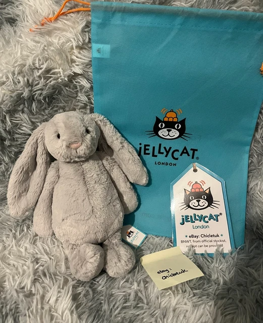 AUTHENTIC/GENUINE JELLYCAT ORIGINAL Bashful Silver Bunny *BNWT* dust ...