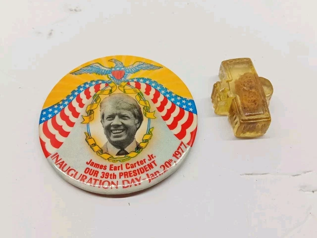 VINTAGE PIN BUTTON 1977 President Jimmy Carter Inauguration And Peanut ...