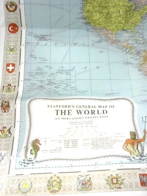 STANFORD'S GENERAL MAP of the World on Mercator's ( - 1957) (ID:96960 ...
