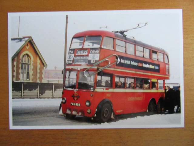 LONDON TRANSPORT TROLLEY bus 1602 Route 660 Hammersmith Photo £1.30 ...