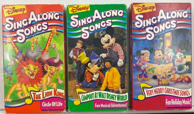 LOT OF 3 Disney Sing Along Songs VHS Tapes See Description For List Of ...
