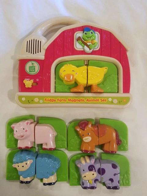 LEAPFROG FRIDGE PHONICS Farm Animal Set Barn Magnetic Sings COMPLETE ...