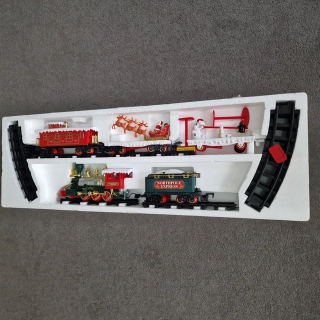 NORTH POLE EXPRESS train Set Opened Christmas Music Steam sounds 1992 £ ...