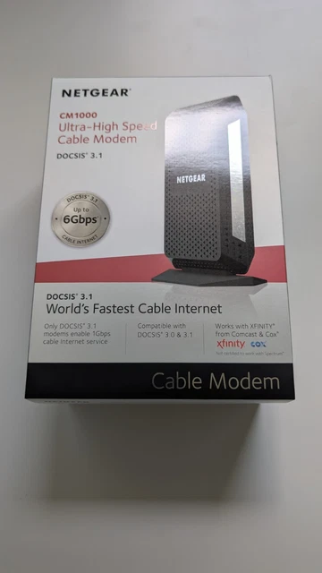 NETGEAR CM1000 WIRED-ETHERNET Cable Modem DOCSIS 3.1, Black $30.50 ...
