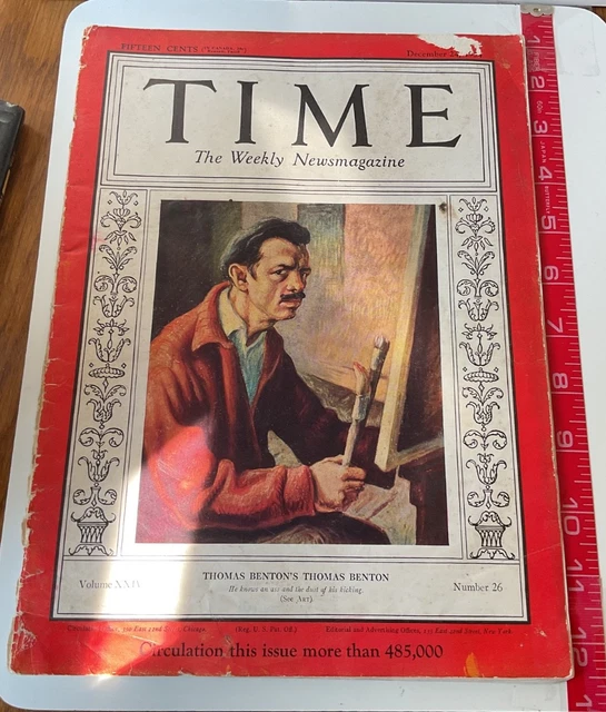 VINTAGE TIME MAGAZINE December 24, 1934 - Thomas Benton Cover £31.99 ...