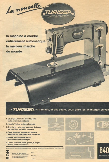 TURISSA MACHINE A Coudre Sewing Machine Publicite 1954 EUR 10,00 ...