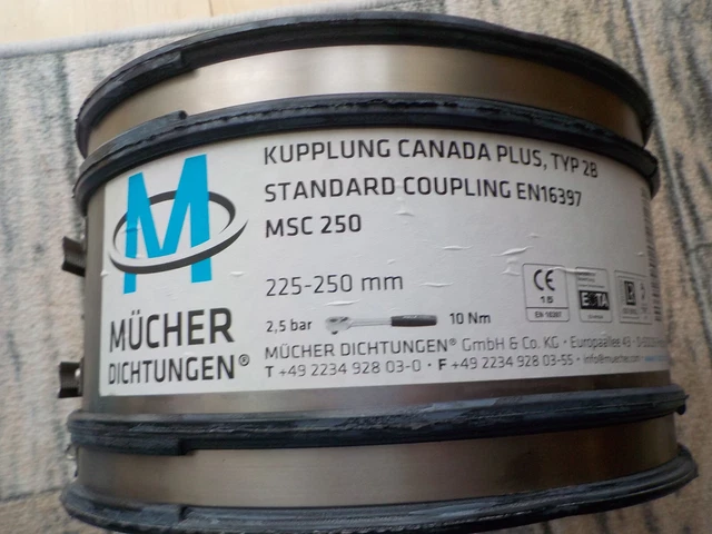 MÜCHER MANSCHETTENDICHTUNG CANADA Plus Typ 2B MSC 250 Spannbereich 225 ...